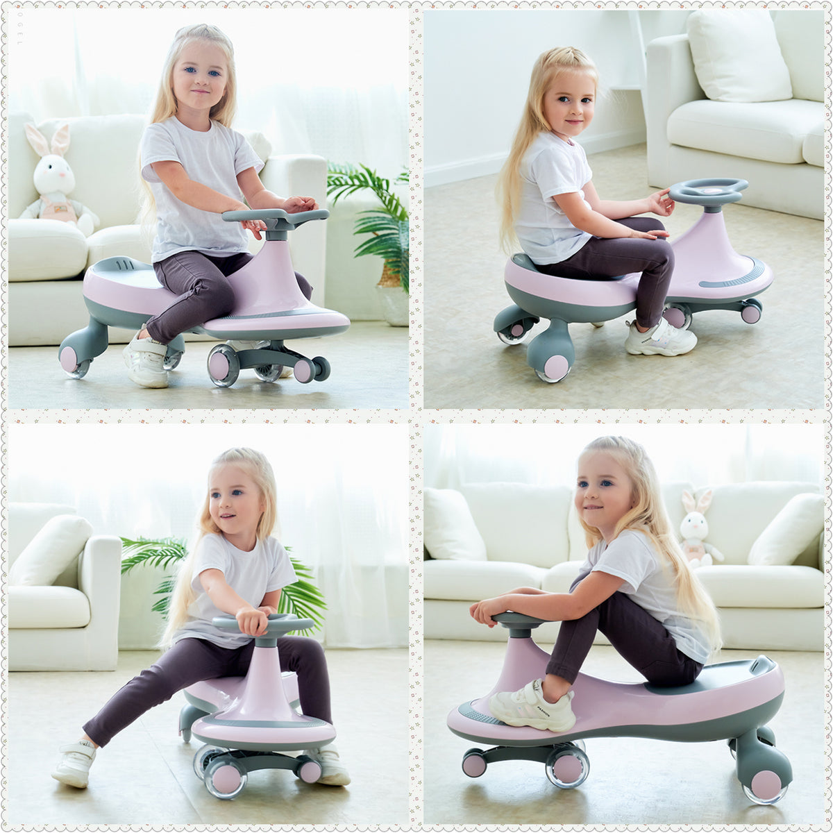 Wiggle Car, Swing Car with Quiet Flashing Wheels, Ride-on Toy for Ages ...